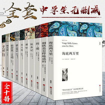 全套10册 海底两万里钢铁是怎样炼成的简爱童年名人传老人与海昆虫记镜花缘猎人笔记正版原著无删减