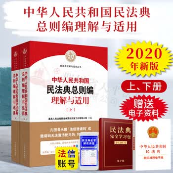 中华人民共和国民法典总则编理解与适用 全套2册 司法解释丛书 人民法院出版社