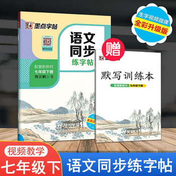 2022春墨点字帖人教版初中七年级下册语文同步练字帖中学生7年级下字帖同步铅笔字帖正楷入门基础初学者