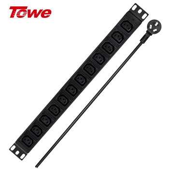TOWE 同为欧标PDU插排IEC标准机柜插座C13插孔C19插线板 16A，12位C13,3米线【图片 价格 品牌 报价】-京东