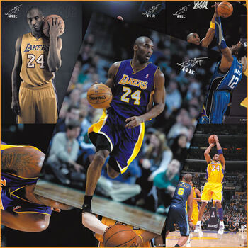【球星推荐】科比海报 NBA篮球宿舍挂画明信片卡贴高清壁纸卧室墙纸球星 科比一套8张