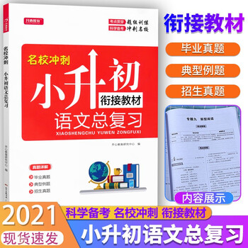 2021新版开心教育名校冲刺小升初总复习 语文数学英语 小升初试卷练习题 人教版北师版通用 语文