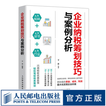 企业纳税筹划技巧与案例分析 税务书籍税收税法优惠政策财政税收个人所得税企业所得税企业管理经营