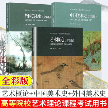 艺术理论书籍3册 艺术概论+中国美术史+外国美术史 全彩版 洪再新 艺术硕士考试考点中考研精编简史