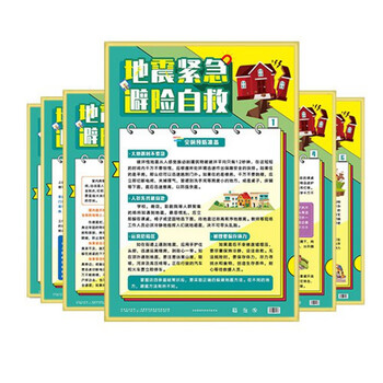 2022年防灾减灾周主题 减轻灾害风险 守护美好家园  2022年安全生产月咨询日活动宣传品 ZAG0186 地震紧急避险自救宣教挂图  6张