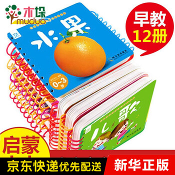 撕不烂的宝宝早教卡片书全12册 幼儿启蒙 识字书