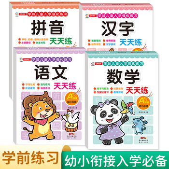 幼小衔接强化练习（套装4册） 语文数学拼音汉字天天练 开心教育