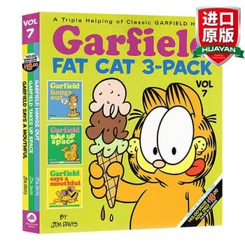 英文原版 加菲猫漫画三合一合订本7 Garfield Fat Cat 3 Pack 7 预售