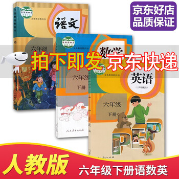 【全新正版】部编版小学6六年级下册语文数学英语书人教版六年级语文数学英语下册全套3本六下语数英课本教材教科书6下