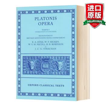 Plato Opera Volume I 英文原版 柏拉图歌剧 第一卷 英语希腊语双语 Euthyphro Apologia Socratis Crito Phaedo进口英语原版书籍