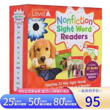 学乐出品 英文入门关键字词 Nonfiction Sight Word Readers A 25册全套 自然拼读初级盒装