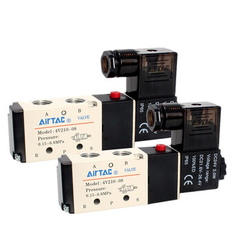 亚德客电磁阀4v210-08 4V310-10气控阀二位五通换向阀24V线圈气缸 4V310-08B DC24V【图片 价格 品牌 报价】-京东