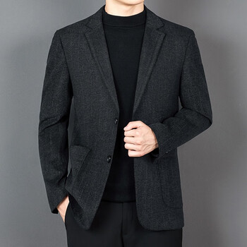蓝斯卡瑞轻奢潮牌西服男韩版修身秋冬新款商务休闲礼服上衣免烫西装外套男 2337-深灰色【优质羊毛款】 180/96A【图片 价格 品牌 报价】-京东