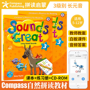 进口原版 Sounds Great 小学英语phonics自然拼读教材课程美语字母发音音标 3级别（长元音）