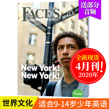 【送音频】美国儿童读物 Faces 面对 世界文化与地理杂志 9-14岁儿童英文课外读物蟋蟀童书期刊 2020年4月刊
