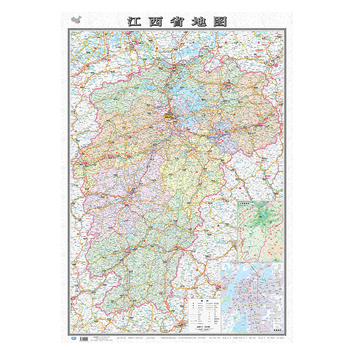 2022年新 江西省地图 覆膜防水 约1.1米*0.8米 无杆贴图