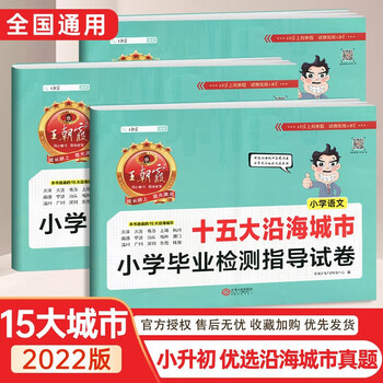 2022王朝霞试卷 语文+数学+英语十五大沿海城市 小学毕业检测指导试卷小升初必刷卷