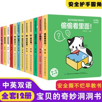 宝贝的奇妙洞洞书 辑 全套12册 中英双语 安全撕不烂 护手圆角 0-3岁认知启蒙 亲子互动