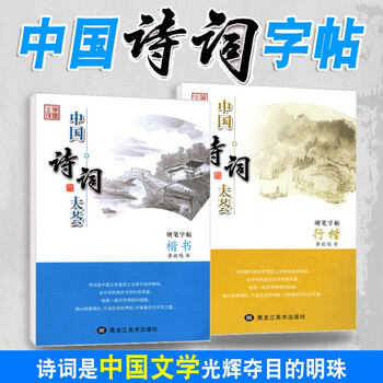 硬笔字帖楷书行楷李放鸣中国诗词大荟初高中学生钢笔书法练字帖笔墨先锋练字速成男女生大学生成人书法练习册 中国诗词字帖-楷书+行楷2本