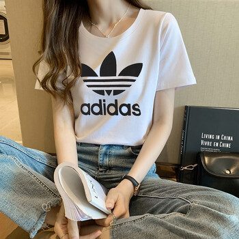 阿迪达斯三叶草官方网女装上衣 2021春季新款经典大logo短袖跑步训练健身半袖运动休闲宽松透气T恤 CV9889 M【图片 价格 品牌 报价】-京东