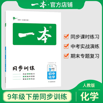2022春一本初中同步训练九年级语文数学英语化学人教版下册 中学生中考辅导练习题初三9年级题库教辅书 下册化学