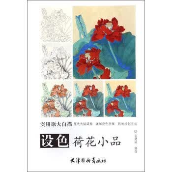 包邮：设色荷花小品绘画  图书
