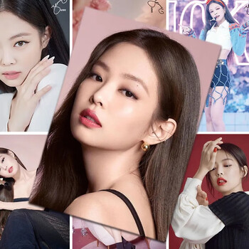 金智妮海报 BLACKPINKjennie周边签名写真海报卧室壁纸明信片 金智妮海报(8张照片随机)