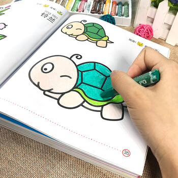 全套6本简笔画幼儿画画本手绘本大全入门启蒙2-3-4-6岁幼儿园儿童画画教材宝宝阶梯涂色书早教涂鸦填 全套6本共288页【送24色油画棒】