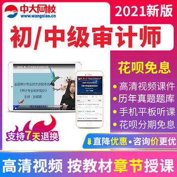 中大网校2022年中级审计师考试网课课件初级统计师视频考试教材精讲历年真题库 网络课程网课视频资tz 精讲班两科全套 初级审计师