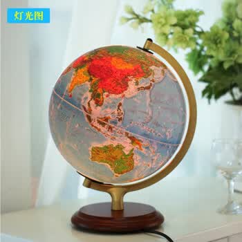 【你要找的经典款】博目25cm地球仪  灯光双层图