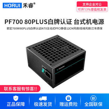 九州风神 PF400 PF500 PF600 PF700 80PLUS认证直出线台式机电脑静音电源 PF700 额定700W 80PLUS白牌 ...