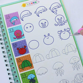 画画本儿童幼儿园涂色绘本填色本简笔画手绘画册临摹凹槽宝宝学画 此选项勿拍