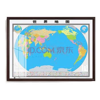 【定制】2022年中华人民共和国地图 约1.6*1.2 红实木边框挂图  办公家里装饰裱框壁画 地图边框 世界-深棕色边框