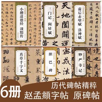 正版赵孟俯毛笔书法合集6册 历代碑帖精粹 赵孟頫书小楷道德经赤壁赋真草千字文三门记胆巴碑妙严寺记字帖