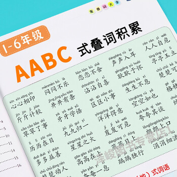 ℑギ小学语文重叠词语大全重叠词专项训练语文基础知识读写练AABB/ABAB/ABAC/ABB式重叠词 叠词大全+成语大全2本