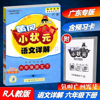 包邮2022春黄冈小状元语文详解小学语文6六年级下册配R版人教版名师讲解字词句段篇广东版部编版统编版