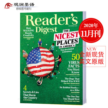 Reader's Digest 美国版读者文摘杂志小开本 单本/多期文学文摘期刊杂志英语英文杂志 2020年11月刊