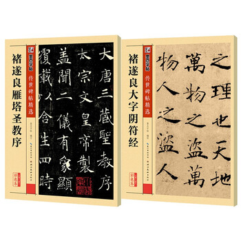 正版墨点字帖 楷书毛笔字帖临摹2本套 褚遂良毛笔字帖传世碑帖精选褚遂良大字阴符经+褚遂良雁塔圣教序