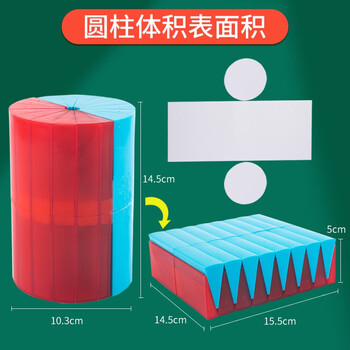 圆柱体圆锥体积表面积推导演示器 小学数学几何教具五六年级学生用圆球立体几何演示模型视觉暂留原理旋转器 ②圆柱的体积分解演示
