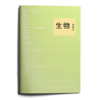 【错题本】高中通用英语数学物理化学生物政治历史地理错题本 生物