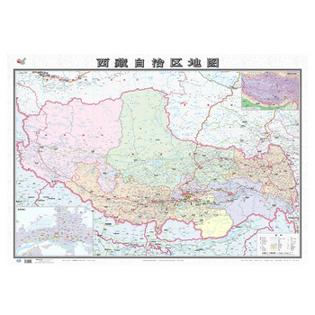 2022年 西藏自治区地图 高清覆膜防水 约1.1米*0.8米 无杆贴图