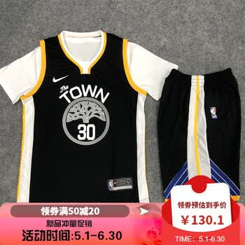 潮穿搭篮球服套装透气背心库里30号球衣真两件T恤情侣球服定制diy 黑色库里30上衣+T恤+短裤 XL(身高165-170cm）