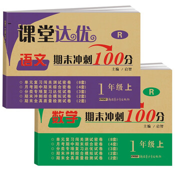 期末冲刺100分一年级上册试卷语文数学共2套人教版 同步训练练习册单元期中天天练测试卷冲刺期末100分