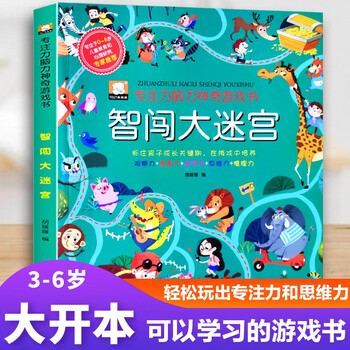 专注力脑力神奇游戏书-智闯大迷宫思维逻辑训练书籍幼儿园3-4-5-6-7岁一年级数学