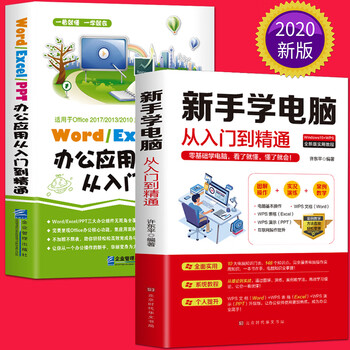 2020新版新手学电脑 从入门到精通零基础人群2册 五笔打字+word+excel+ppt办公应用书