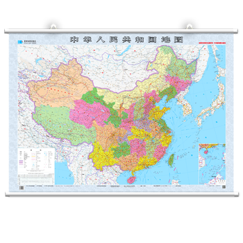 新版中国地图挂图世界地图办公室挂图带杆约1.4米*1米双面覆膜防水挂图家用装饰地图中华人民共和国地图1400*1000mm星球地图出版社 中华人民共和国地图