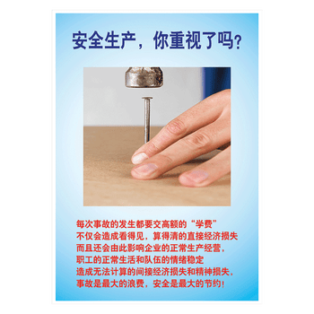 安全生产教育宣传画挂图安全知识海报车间安全生产常识墙贴画贴纸NKH NKH06 安全生产 40*30厘米 覆膜防水PP贴纸