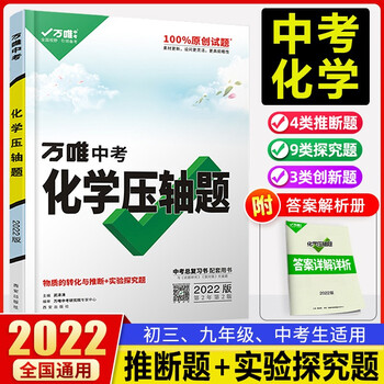 2022万唯中考化学压轴题推断题实验探究题突破挑战专项训练 万维初三九年级复习资料初中化学真题必刷题