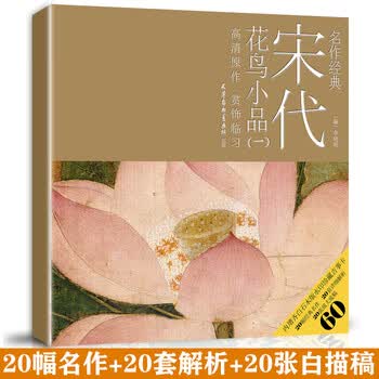 宋代花鸟小品一 名作经典李晓明编绘20幅高清原作宋代小品花鸟临摹白描稿花鸟画教程设色技法宋人工