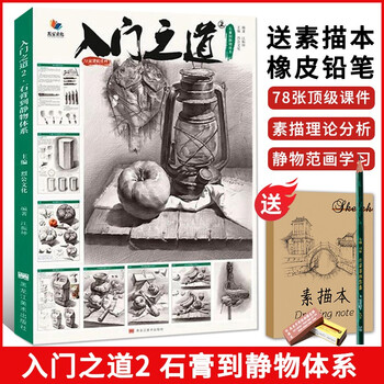 【】入门之道2石膏到静物体系2021烈公文化江振坤素描教学全起形构图结构大关系单体组合素描几 如图